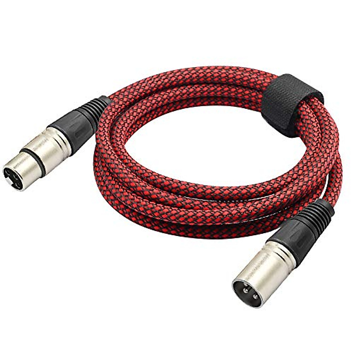 LoongGate Premium XLR Male to Female 3 Pin Plug Nylon Braided Shielded Professional Mic Audio Balanced Cable for Recording Applications,Mixers,Speaker Systems (2m/6ft)