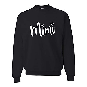 Go All Out XXX-Large Black Adult Mimi Heart Grandma Sweatshirt Crewneck