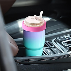 SIXAQUAE Stainless Steel Iced Coffee Sleeve,30oz Stainless Steel Insulated Tumbler with Lid,Double Wall Cup Sleeves for Cold Drinks Reusable,for Most Starbucks,Dunkin Donuts,McDonalds (SKY)