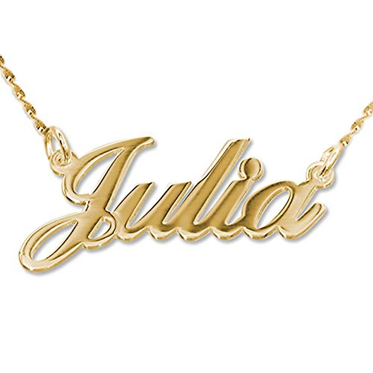 MYKA – Personalized Classic Name Necklace – Custom Made Nameplate Pendant – Customized Jewelry – Gift for Women, Her, Mom – Gift for Christmas, Birthday, Mother's Day (14k Yellow Gold - 20")