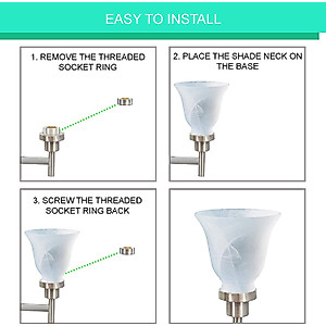 Dysmio Lighting Replacement Alabaster Shade - Height: 4.75-inch, 5-3/8 inches Diameter, Milky Scavo Glass Bell Shade - Standard 2-1/4-inch Fitter