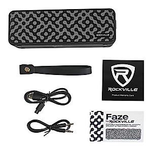 Rockville Faze 50w Portable Bluetooth Speaker TWS Wireless Link Waterproof, Black (Faze Black)