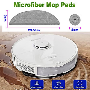 12 Pack Mop Pads Refills for Roborock S8 MaxV Ultra / S8 Max Ultra Robot Vacuum, 6 Pack Mop Cloth with Dual Sonic Vibrations Modules, 6 Pack Edge Mop Pads