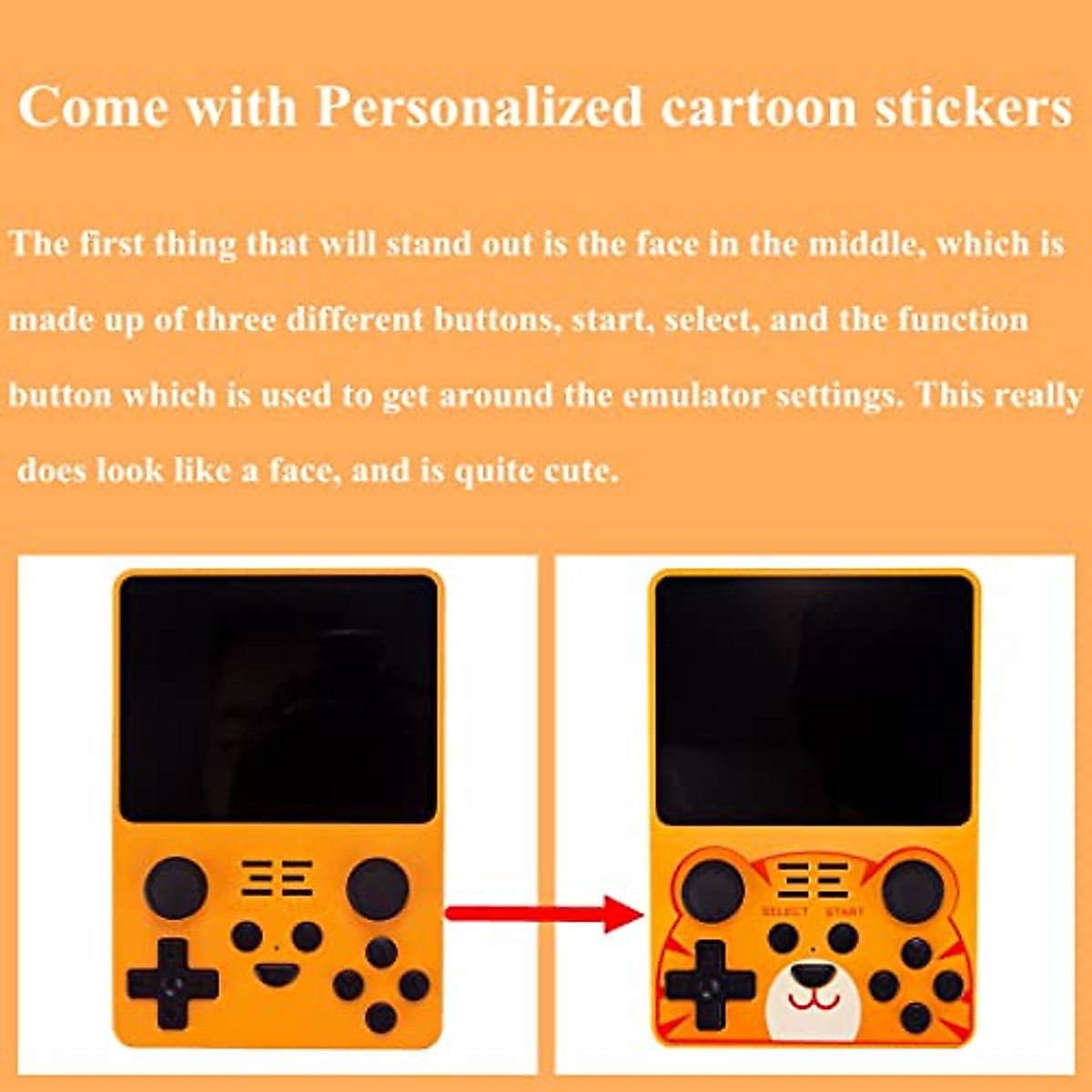 Petforu Powkiddy RGB20S Handheld Retro Game Console with Built-in Games (128G 20000 Games Yellow)