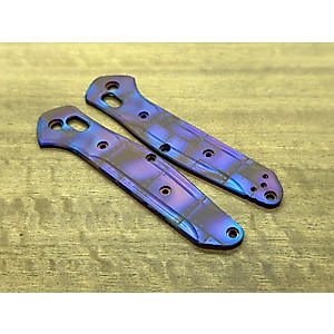 Flamed RIVETED AIRPLANE Titanium Scales for Benchmade 940 Osborne