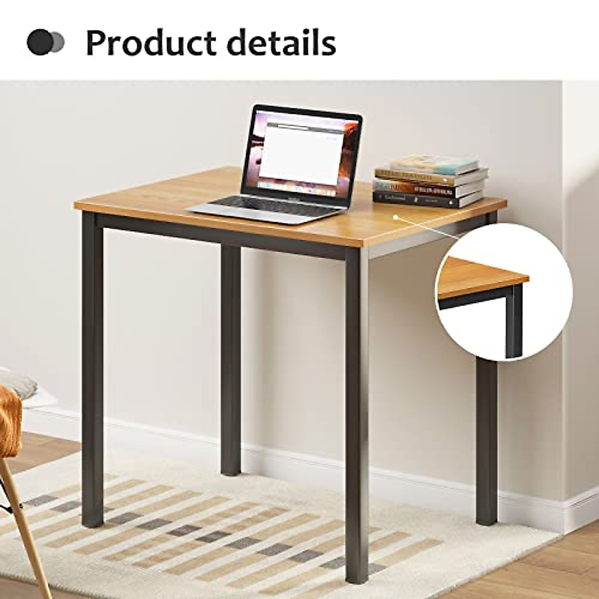 DlandHome Small Computer Desk for Home Office Table Writing Table for Small Spaces Study Table Laptop Desk 31.5x23.6 Inch