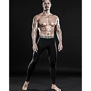 DRSKIN 3 Pack Men’s Compression Pants Tights Leggings Sports Baselayer Running Athletic Workout Active (Classic (B01 2P+MBB02 1P), M)
