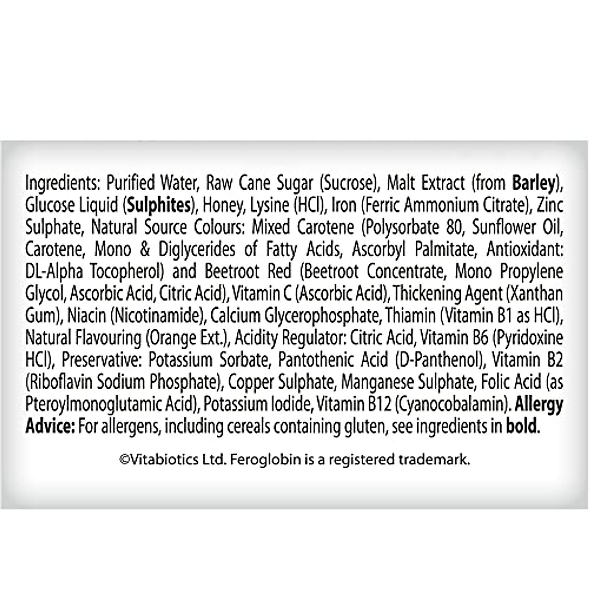 Vitabiotics Organic Feroglobin Liquid 500ml