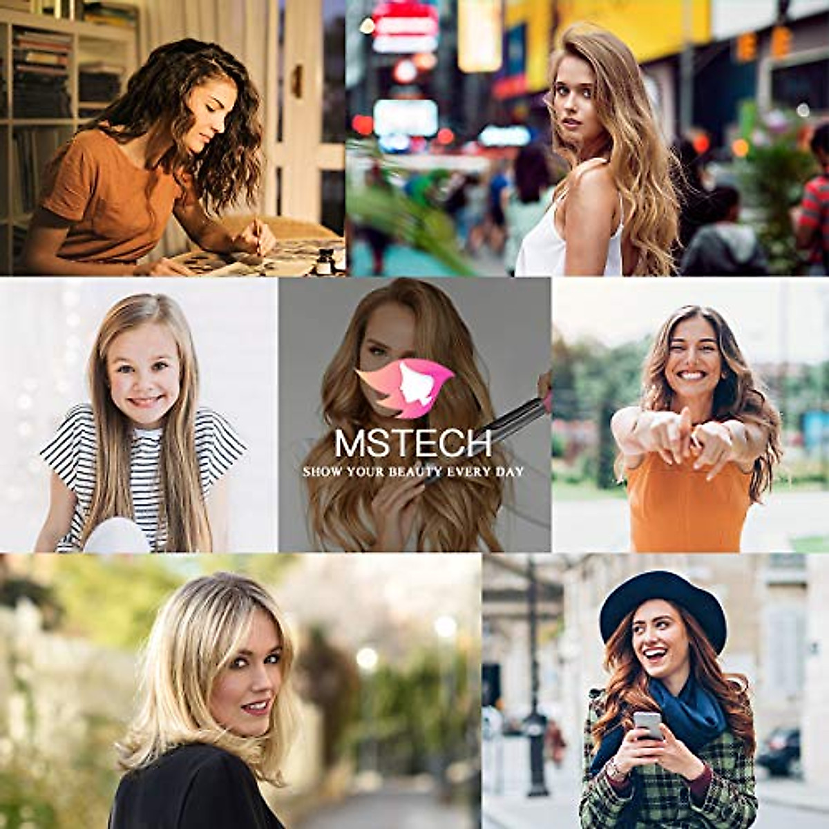 MSTECH Hair Straightener and Curler 2 in 1 - Twisted Ceramic Flat Iron for Hair with Salon High Heat 450℉- Hot Tool Curling Iron with Digital Display -Unique Gifts for Women/Mom