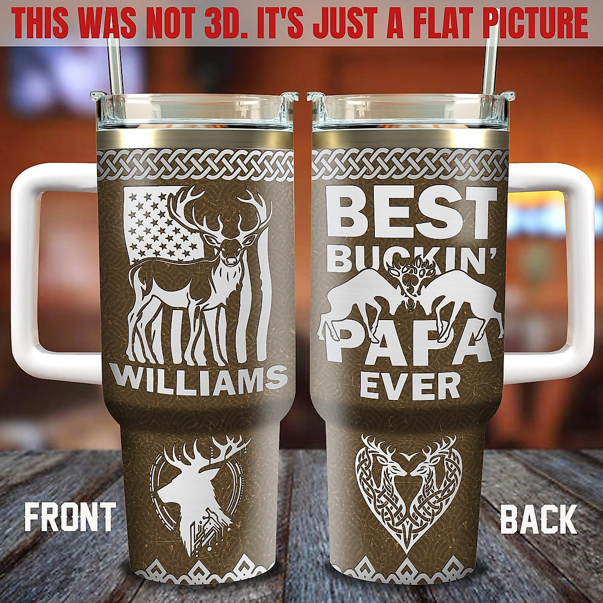 WAZONE Personalized To My Dad Tumbler Cup With Lid Custom Name Tumbler 40oz with Handle and Straw Father and Son Best Friend for Life Fathers Day Birthday Gifts for Dad Stepdad From Son