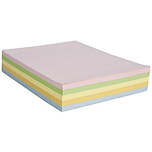 School Smart Ruled Exhibit Paper, 8-1/2 x 11 Inches, Assorted Colors, 500 Sheets - 085454