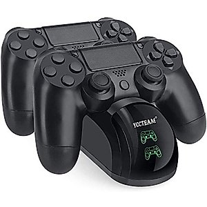 PS4 Controller Charger, Upgraded Fast-Charging Port Docking Station Stand for PS4/PS4 Slim/PS4 Pro Controller, Black