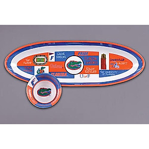 Magnolia Lane University of Florida Gators Football Heavyweight Melamine Chip and Dip, Set of 2, Kitchen Accessories