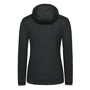 Little Donkey Andy Women's Lightweight Hooded Softshell Jacket for Running Travel Hiking, Windproof, Water Repellent Black Size L