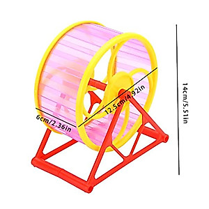 Hamster Running Wheel Small Pet Fitness Silent Spinner Sports Toy with Stand Random Color