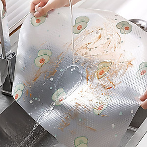 CHANMOL Shelf Liner, Washable Non-Slip EVA Refrigerator Liner, for Fridge Shelf Cabinet Drawer Dresser (Lemon, 17.7" x 78.7")