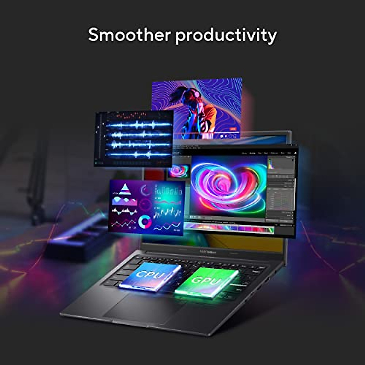 ASUS Vivobook 14X Laptop, 14” WUXGA Display, Intel Core i5-13500H CPU, NVIDIA GeForce RTX 2050, 8GB RAM, 512GB SSD, Windows 11 Home, Indie Black, K3405VF-DS51