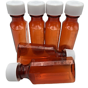 Sandhill Tools Pharmacy Liquid Medicine Leak Proof Bottles 2 Oz with Child Resistant Caps, Perfect for Travel Graduated Oval Plastic Containers (Pack of 12)