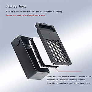 Carefree Fish Aquarium Hang On Waterfall Filter Fish Tank Auxiliary Filter with Skimmer Increase Water Flow and Oxygen Remove Oil Film Simulated Waterfall Ecological Environment