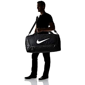 NIKE Brasilia Large Duffel - 9.0, Black/Black/White, Misc
