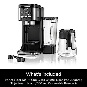 Ninja CFP101 DualBrew Hot & Iced Coffee Maker, Single-Serve, compatible with K-Cups & 12-Cup Drip Coffee Maker, Black