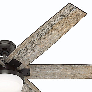 Hunter Fan 64 inch Noble Bronze Indoor Ceiling Fan with Light Kit and Remote Control for Living Room, Bedroom, Office, Laundry Room (Renewed)