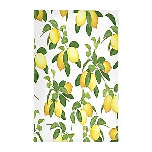 Kigai Kitchen Towels Set of 4, Lemon Highly Absorbent Dish Towels Reusable Cleaning Cloths Washable Tea Towels Hand Towel 28 x 18 Inch