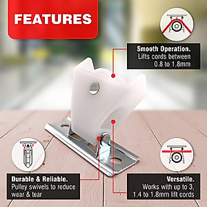 Amazing Drapery Hardware 2 Qty: Small Roman Shade Cord Pulley : up to 3 Cords