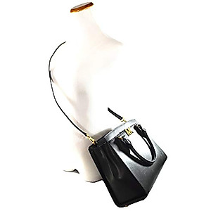 Michael Kors Women's Mott Large Satchel Convertible Crossbody Bag Purse Handbag (Black)