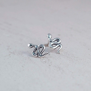 Boma Jewelry Sterling Silver Snake Stud Earrings