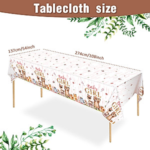 Oudain 3 Pieces Woodland Plastic Tablecloth Woodland Baby Shower Tablecloth Decorations, Woodland Creatures Table Covers for Rectangle Tables Girl Party Supplies Favors, 54 x 108 Inch