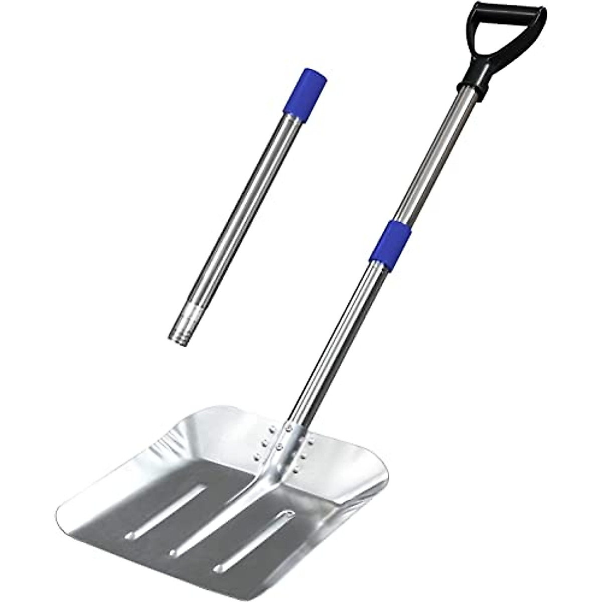 Snow Shovel for driveway-55 inch Aluminum Stainless Steel Lightweight Portable Sports Utility Forklift Trunk Camping Garden Beach Cleaning House Large Emergency
