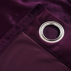 Cherry Home 52-Inch-by-84-Inch Velvet Blackout Grommet Curtain Panel, Purple