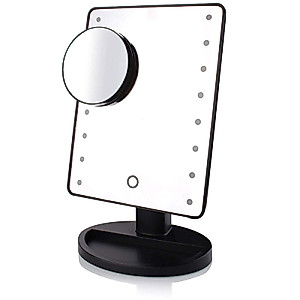 FQYYDD Illuminated Makeup Mirror Adjustable Brightness 16 Light Led Lighting 10 Times Makeup Mirror