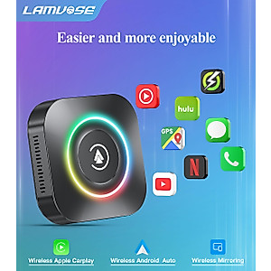 Wireless CarPlay Adapter with Netflix YouTube to Car and TV, Apple CarPlay and Android Auto Wireless Adapter for Car, Magic CarPlay Box CarPlay Streaming for Factory Wired CarPlay Cars from 2016