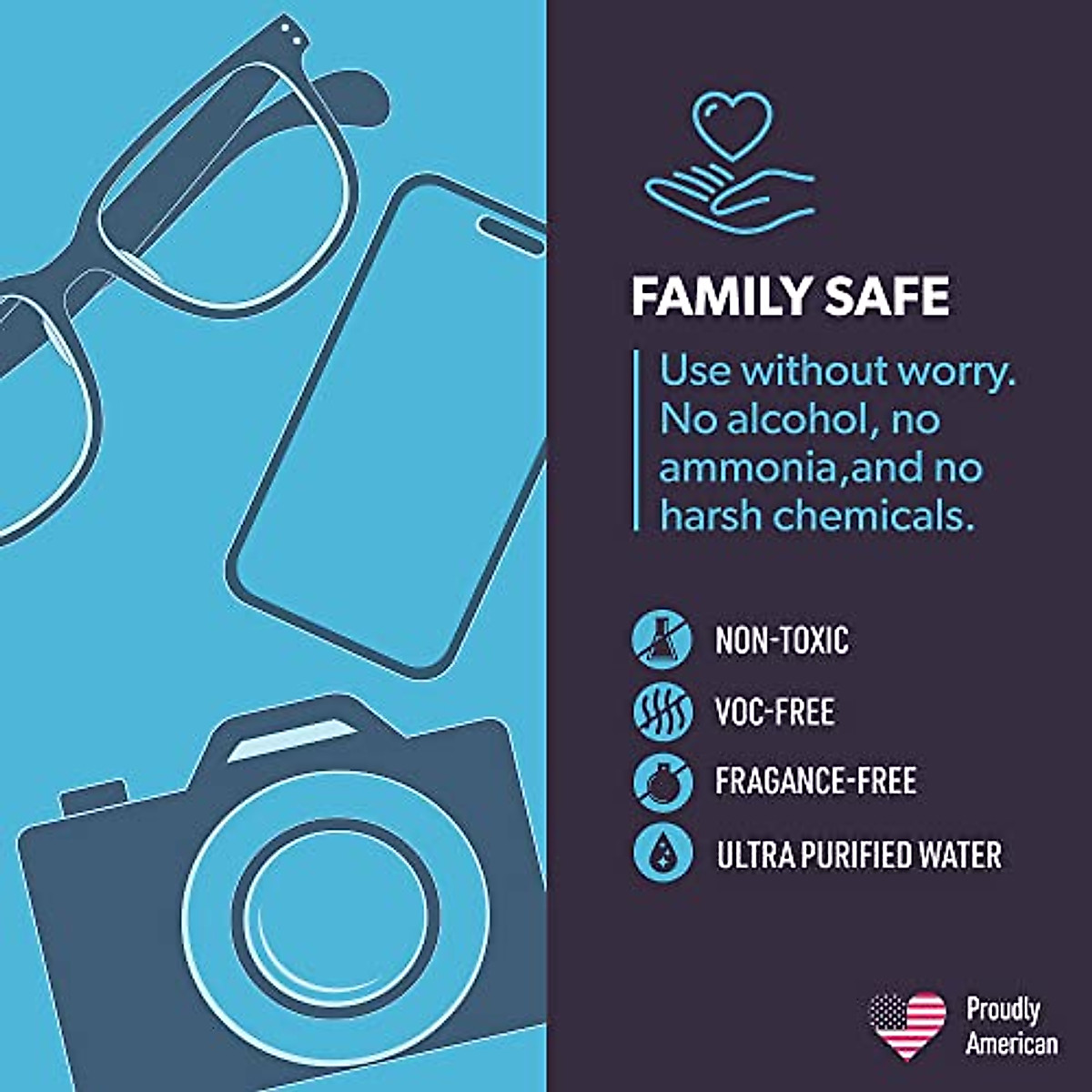 Koala Eyeglass Lens Cleaner Spray Kit | USA Made | 2 Ounces Glasses Cleaner + 1 Koala Microfiber Cleaning Cloth | Lens, Screen, & Camera Cleaning Kit | Streak & Alcohol Free | Safe for All Lenses