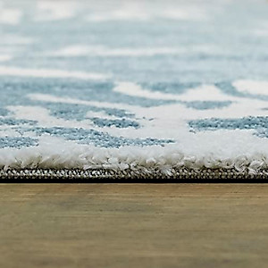 Balta Rugs Caistor Coastal Coral Print Area Rug, Light Blue, 7' 10" x 10'