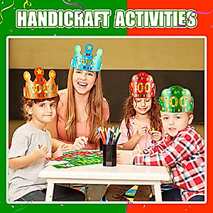 72 Pcs 100th Day of School Crowns with 6 Sheets Acrylic Rhinestone Stickers DIY 100 Days Paper Party Hat Happy Adhesive Rhinestones Paper Crowns for Kid 100 Days of School Celebration Party Favors