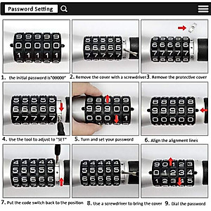 Vechkom Steering Wheel Lock Keyless Password Code Heavy Duty Security Anti Theft Steel for Vehicle Car Truck Van SUV