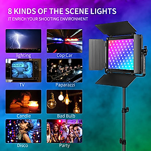 GVM RGB LED Video Light Kit, Dimmable Photography Lighting with APP Control, 680RS 50W 3 Packs Led Panel Light for YouTube Studio, Video Shooting, Gaming, Streaming, Zoom, Broadcasting, Conference