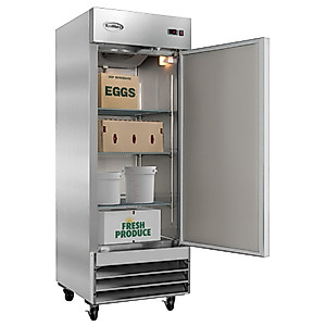 KoolMore RIR-1D-SS 29 in. One Door Commercial Reach-in Refrigerator, 23 cu. ft. ETL Listed in Stainless-Steel