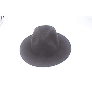 TUPWEL Women's Black Elegant Wide Brim Fedora Flat Panama Hat Cap