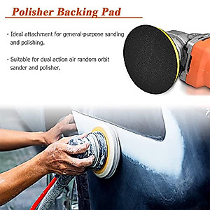 Mesee 2 Packs 5 Inch Hook & Loop Backing Pad, M8 Thread Arbor PU Sanding Backer Plate Random Orbital Sander Disc Pads Replacement Polisher Tool Accessory for Car Polishing Waxing Buffing
