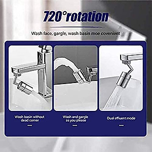 CHAOMIC 2PCS Universal Splash Filter Faucet 720 Rotating Faucet Extender Aerator Anti-Splash 4-Layer Net Filter Faucet Oxygen-Enriched Foam Leakproof Double O-Ring Sprayer Faucet