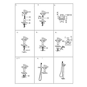 Brushed Gold Floor Mount Freestanding Bath Tub Filler Shower Unit Handheld Spary