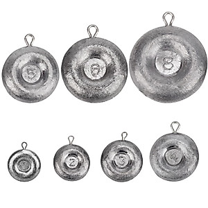 THKFISH Fishing Weights Sinkers Disc-Sinkers Surf Fishing Weights Coin-Sinkers Catfishing Tackle Saltwater -1oz-10PCS