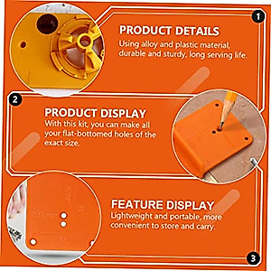 Housoutil Orange Suit 2 Sets 8Pcs Hole Punch Tool Lip Gloss kit Drill Guide Cabinet Hinge kit Router jigs Hole Guide Hinge Positioning Tools Hole Opener Carpentry Tools Plastic Makeup