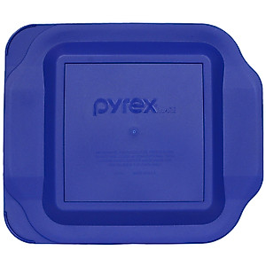 Pyrex 8" Square Baking Dish with Blue Plastic Lid