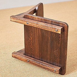 GZQWDC Japanese Floor Chair,Tatami Zaisu Meditation Yoga Chair Indoor Outdoor with Back Support,Bed Chair,Floor Seating (Wood)