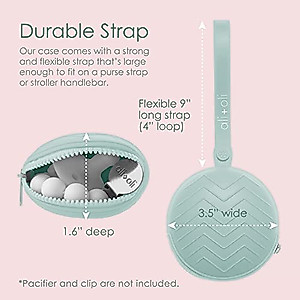 Ali+Oli Silicone Pacifier Case (Grey) 3" x 1.6" BPA-Free Newborn Pacifier Holder, Travel Baby Pacifiers Silicone Pouch, Pacifier Accessories for Boys & Girls, Silicone Pacifier Storage Case